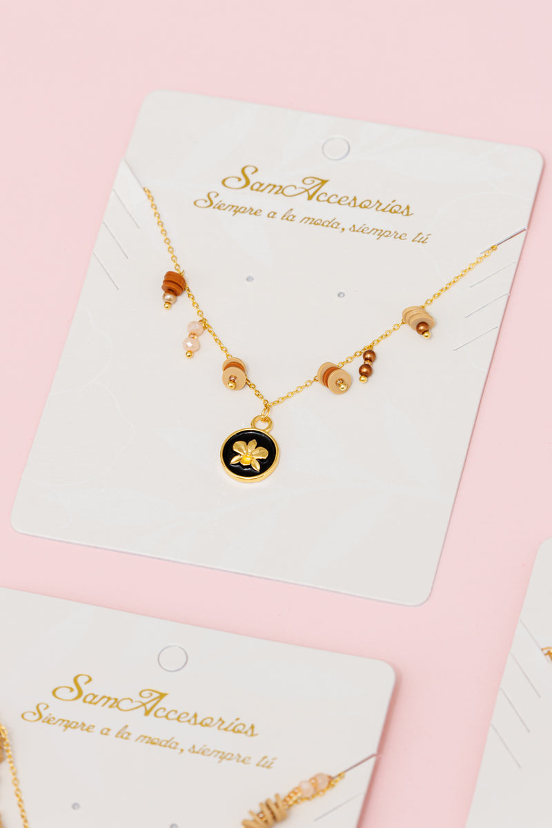 CADENA MOCCA ORQUIDEA NEGRA – SamAccesorios